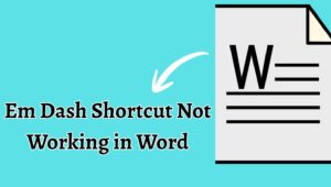 How to Fix the "Em Dash Shortcut Not Working in Word" Issue?