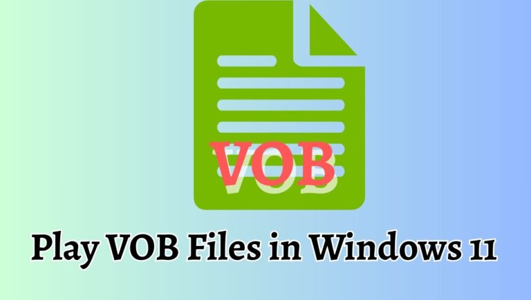 How to Play VOB Files in Windows 11? Step-by-Step Guide