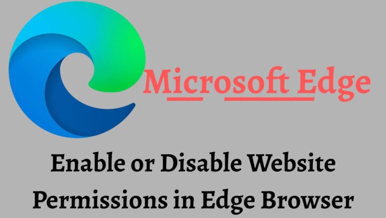 How to Enable or Disable Website Permissions in Edge Browser?
