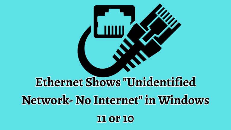 Fix Ethernet Shows "Unidentified Network- No Internet" in Windows 11 or 10