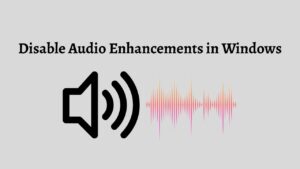 Disable Audio Enhancements in Windows 11 or 10